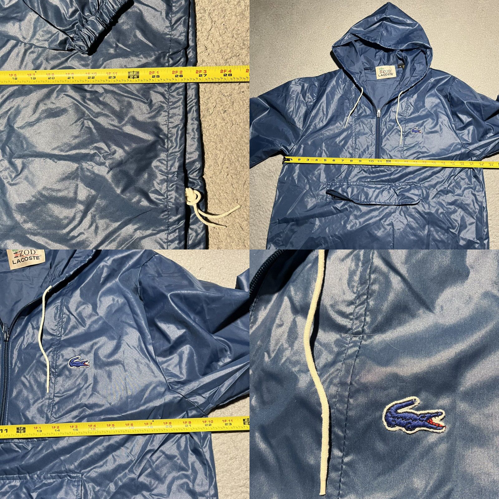 Izod Vintage Izod Lacoste Jacket Mens Medium Anorak Rain Windbreaker ...