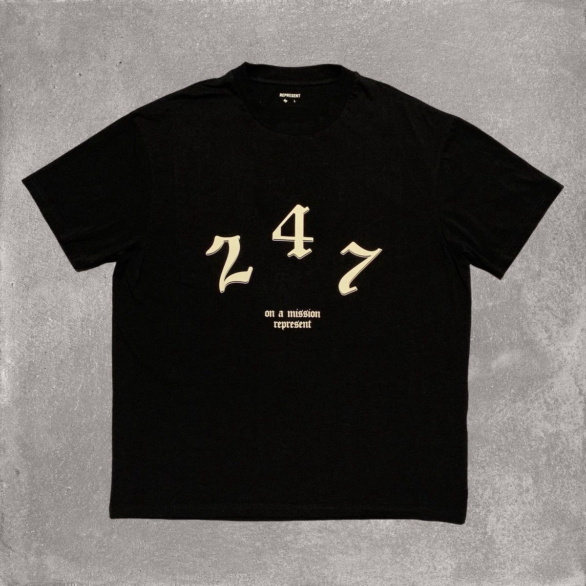 Represent Clo. Represent Large 247 On A Mission Black Gym Top Tee | Grailed