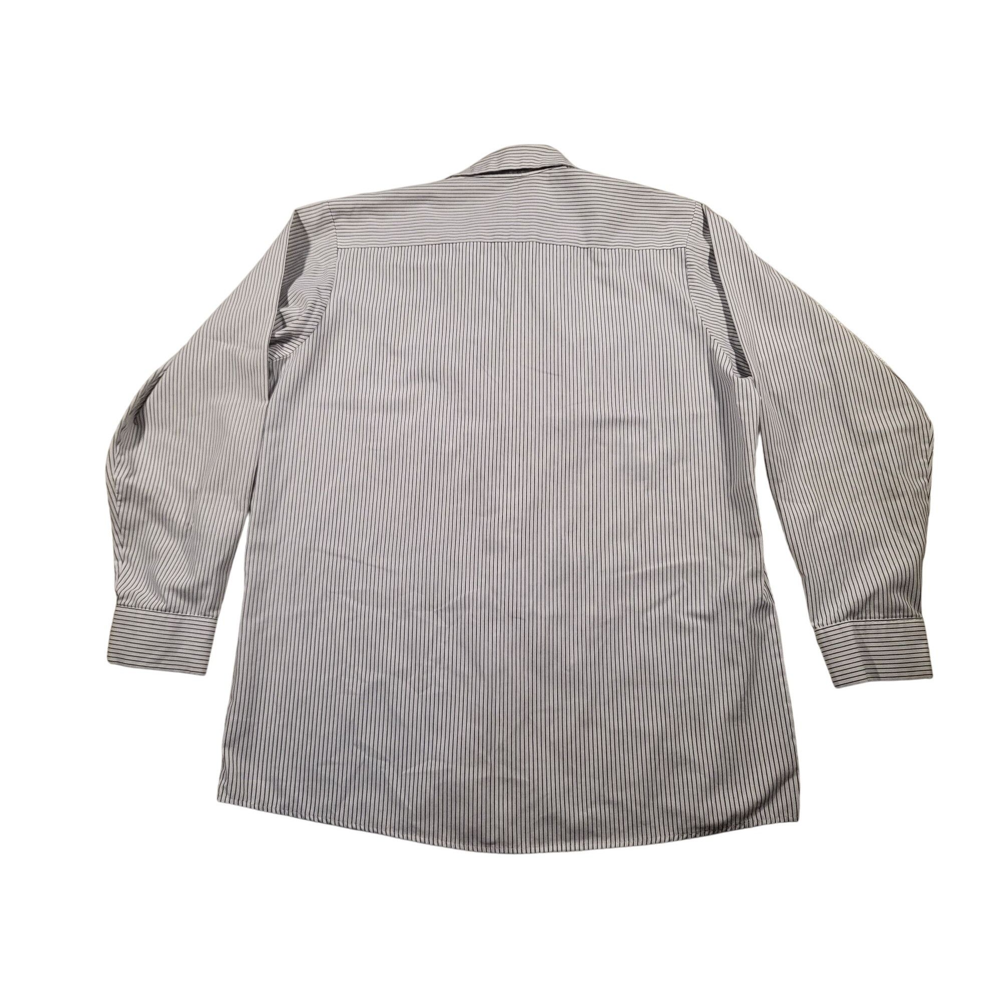 Workers Red Kap Shirt Striped Button Up Men Sz L Embroidered Brookha ...