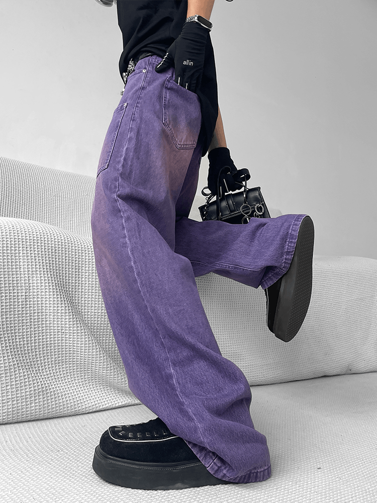 Rare Purple Baggy Denim Jeans | Grailed