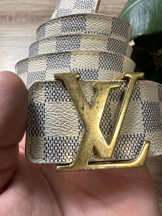 Louis Vuitton Louis Vuitton White Checkered Belt | Grailed