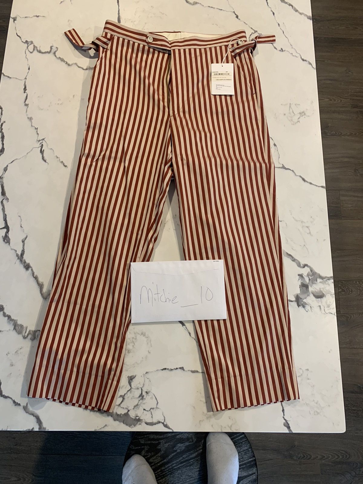 Bode Burgundy Broad Stripe Trousers | Grailed