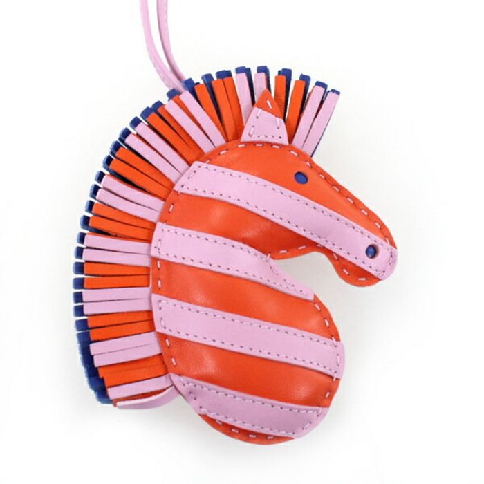 Hermes HERMES Jeezy Savannah Bag Charm Orange Poppy Mauve Silvertre ...