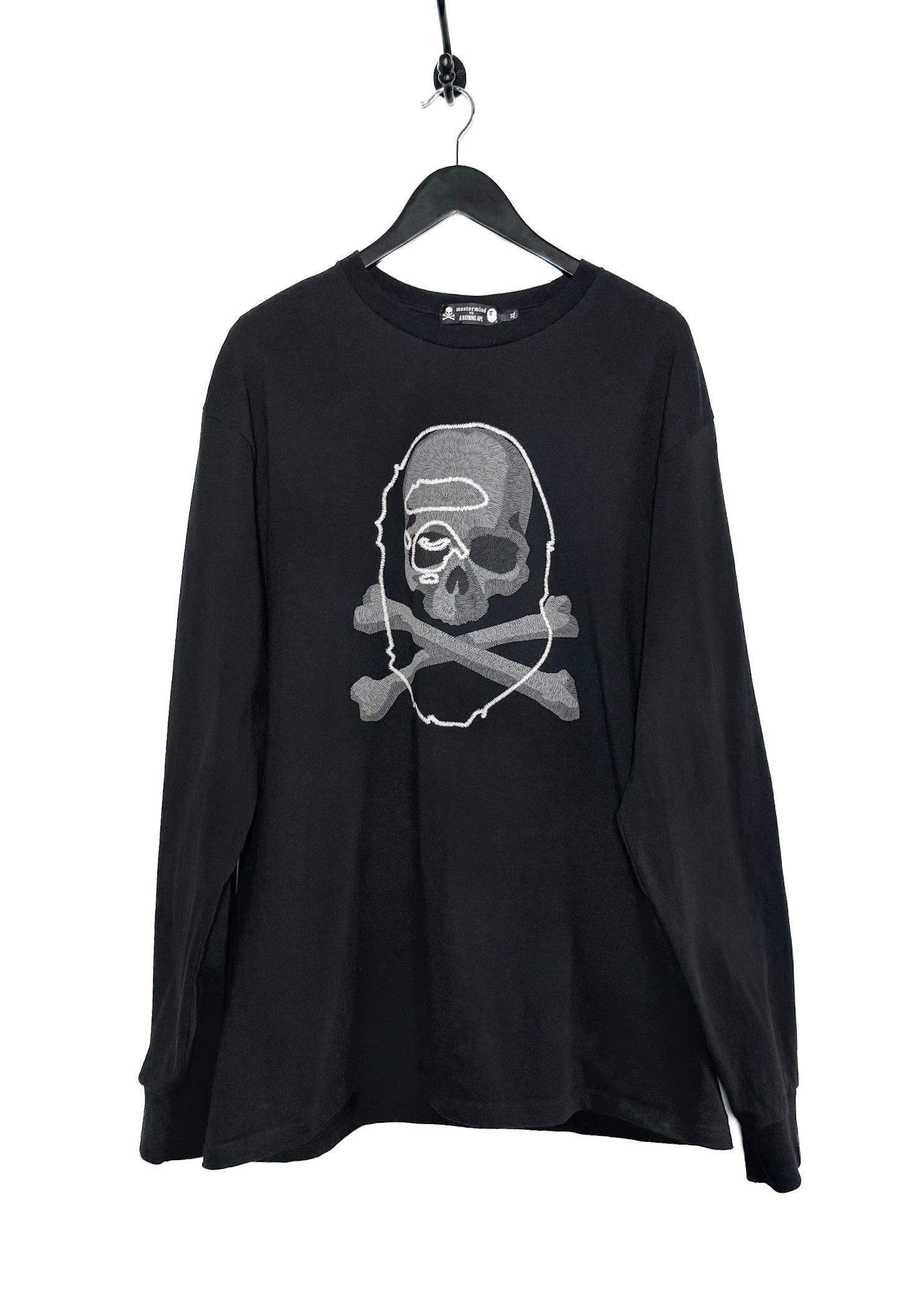 Bape × Mastermind Japan Bape Mastermind Ape Embroidered Skull Long ...