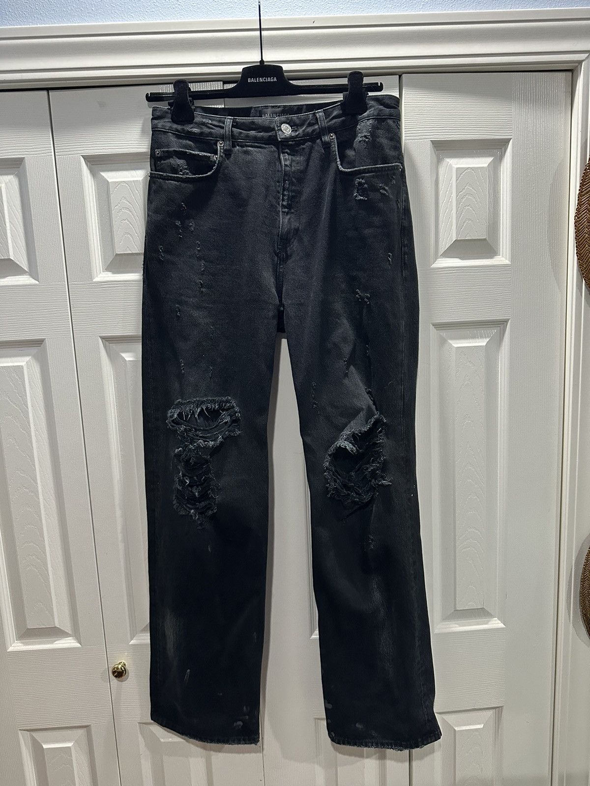 Balenciaga Balenciaga ripped Straight leg jeans *NEW SEASON* | Grailed