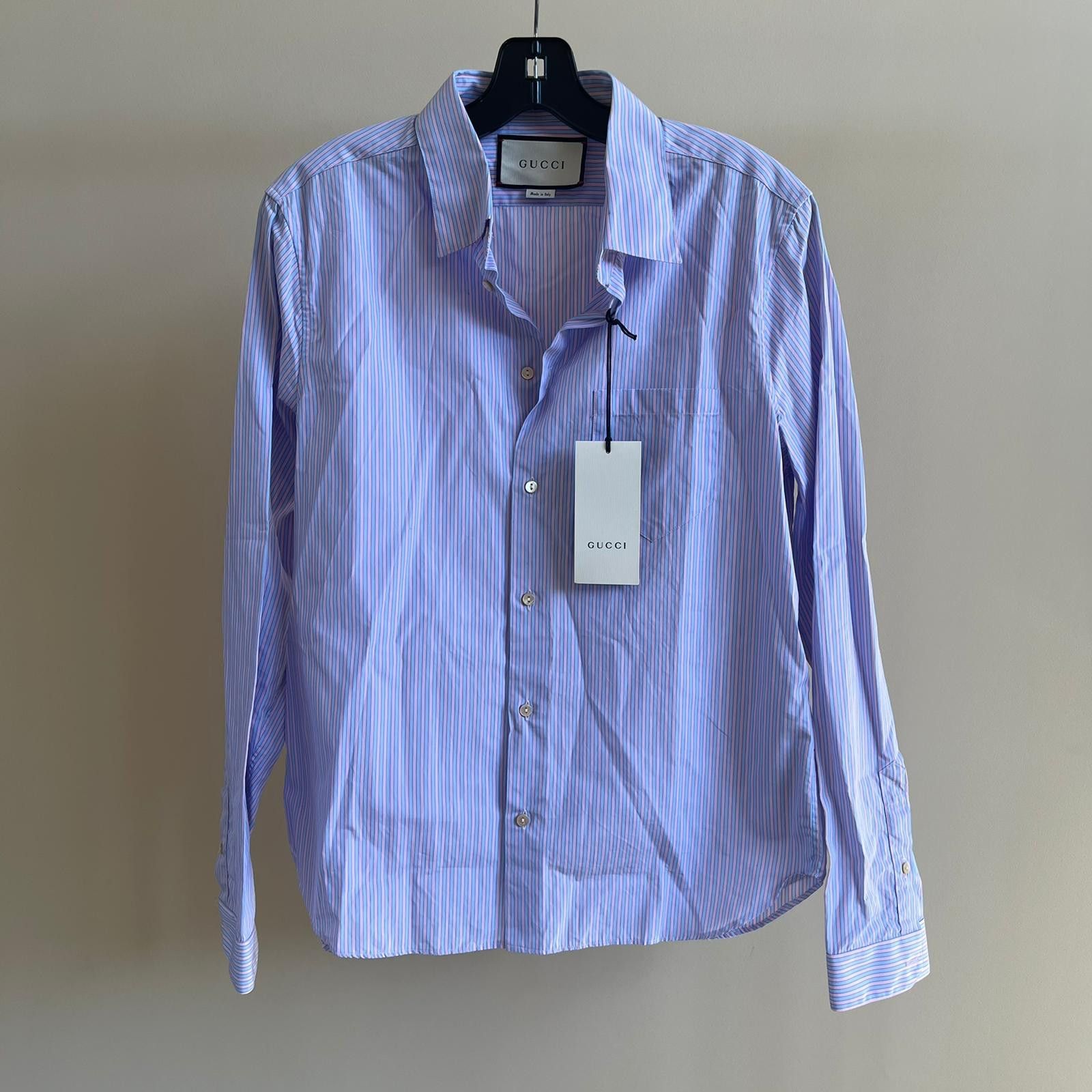 Gucci Classic College Stripe Button Up Shirt Micro Regular Stripe | Grailed
