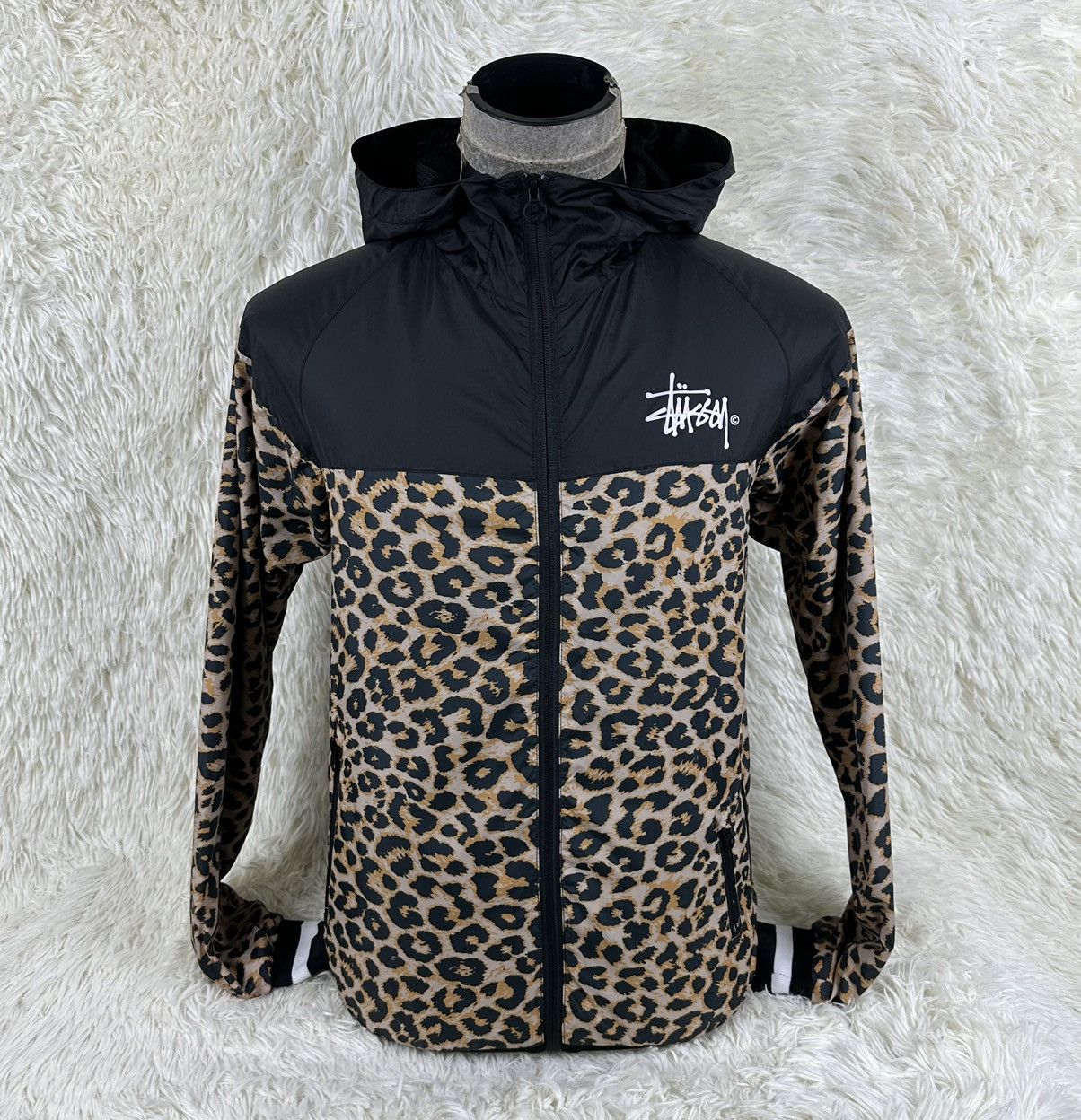 Streetwear × Stussy Stussy Leopard Windbreaker Bomber Jacket | Grailed