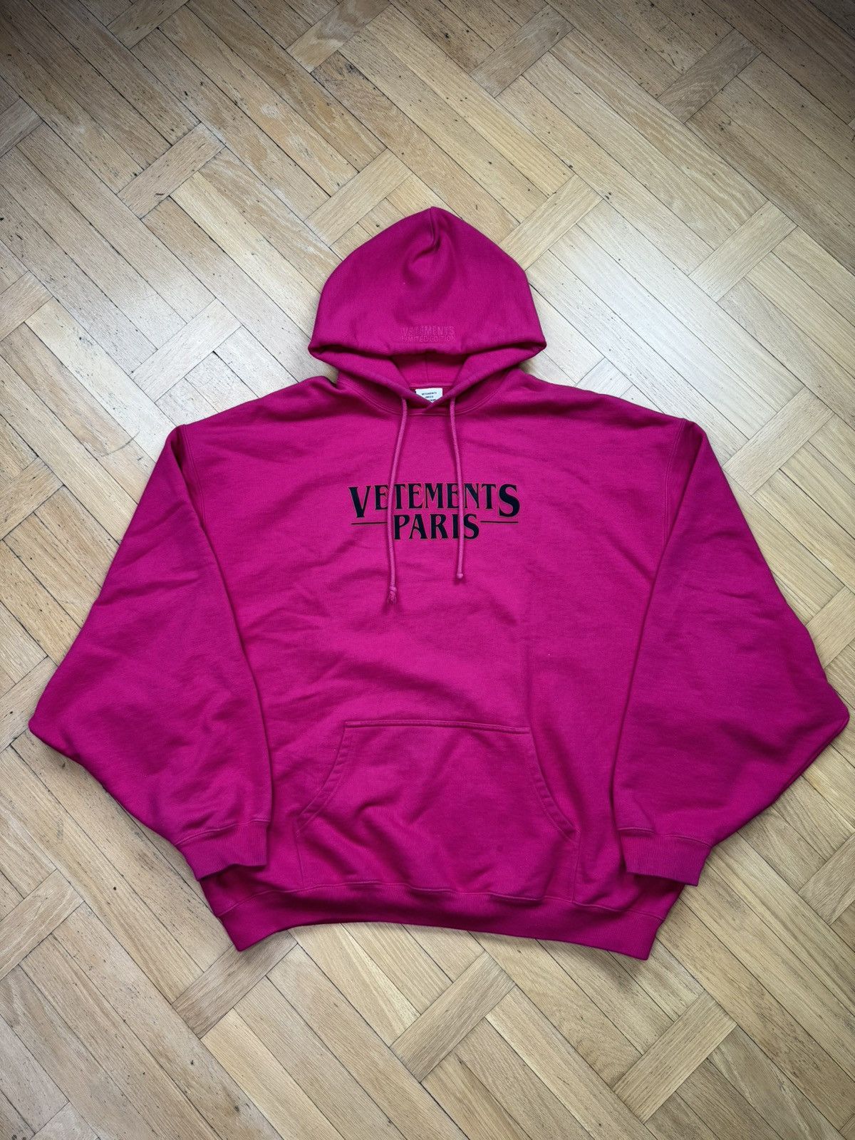 Vetements Vetements “Vetements Paris” Pink Oversized Hoodie | Grailed