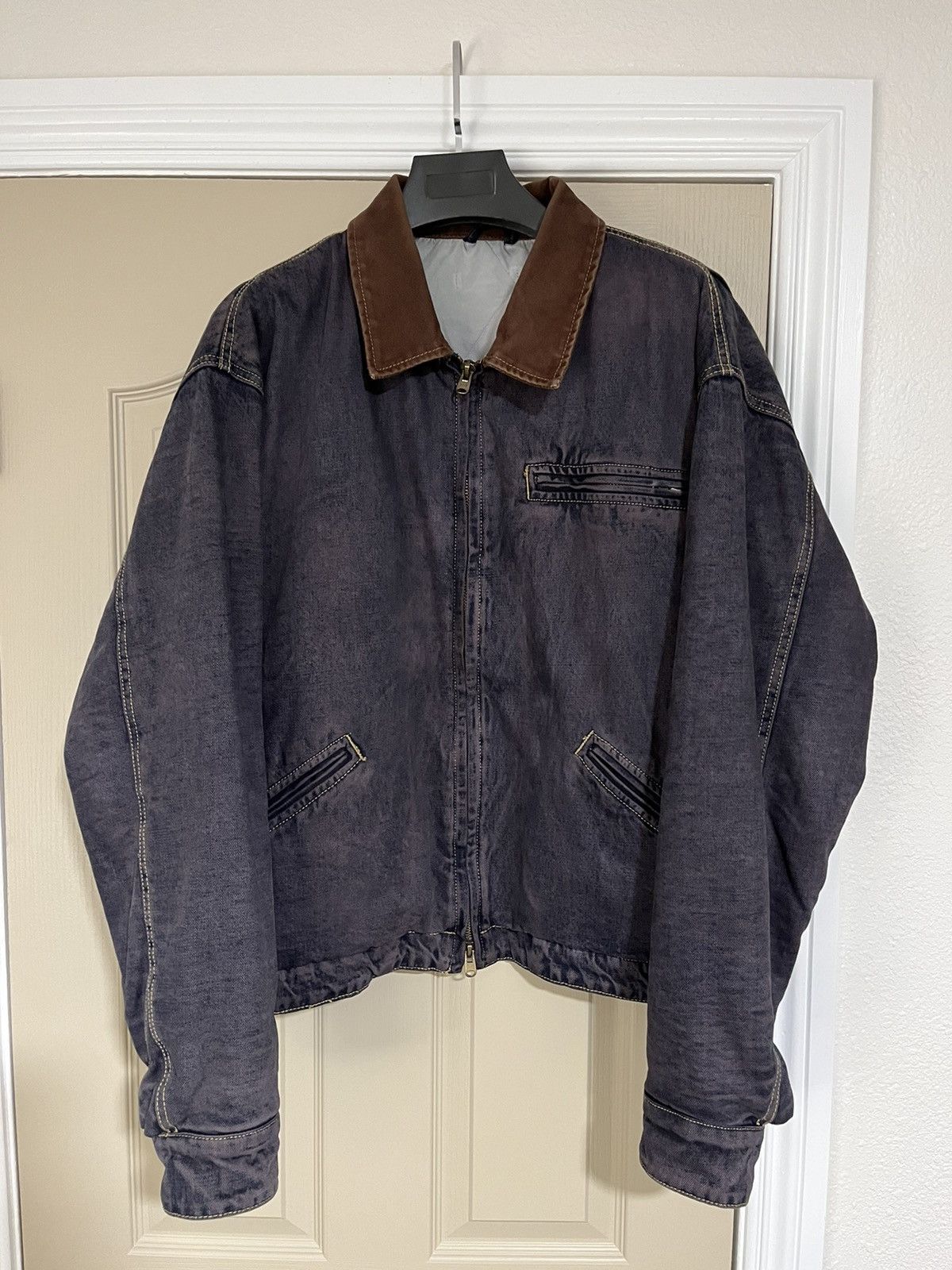 Vintage Custom Dyed MNML Collared Work Jacket | Grailed