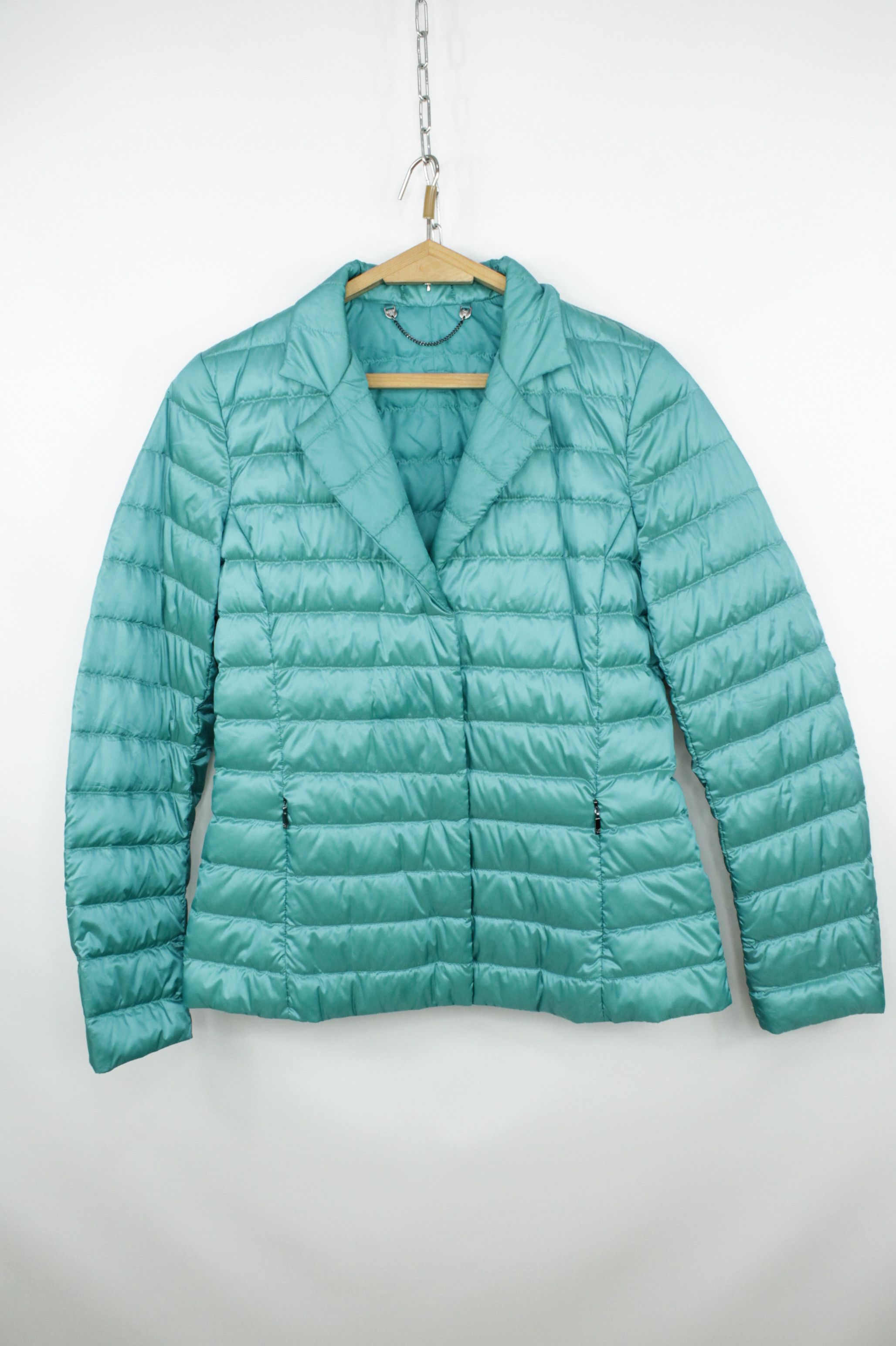 Italian Designers Weekend Max Mara Ultra Light Turquoise Puffer Jacket ...