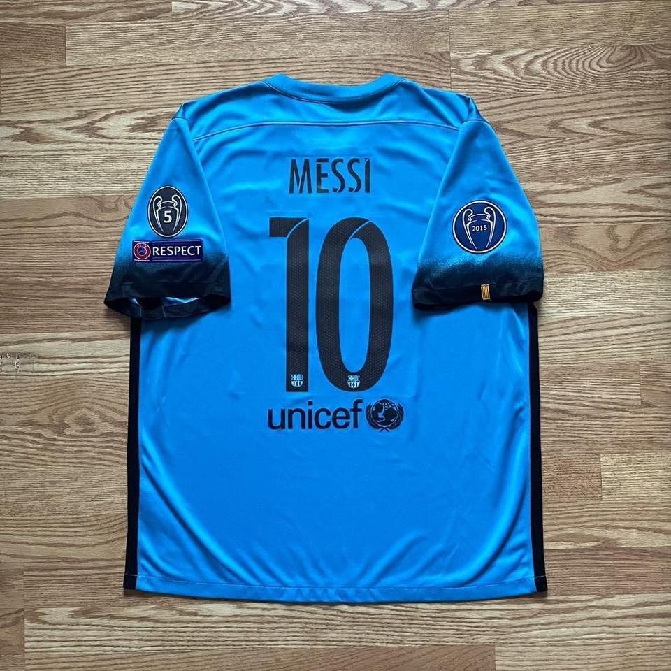 Nike FC Barcelona Messi 2015 16 third Champions League jersey | Grailed