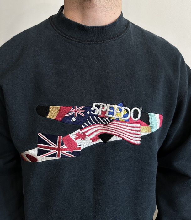 Vintage VINTAGE SPEEDO SWEATSHIRT PRINT BIG LOGO COUNTRY FLAG | Grailed
