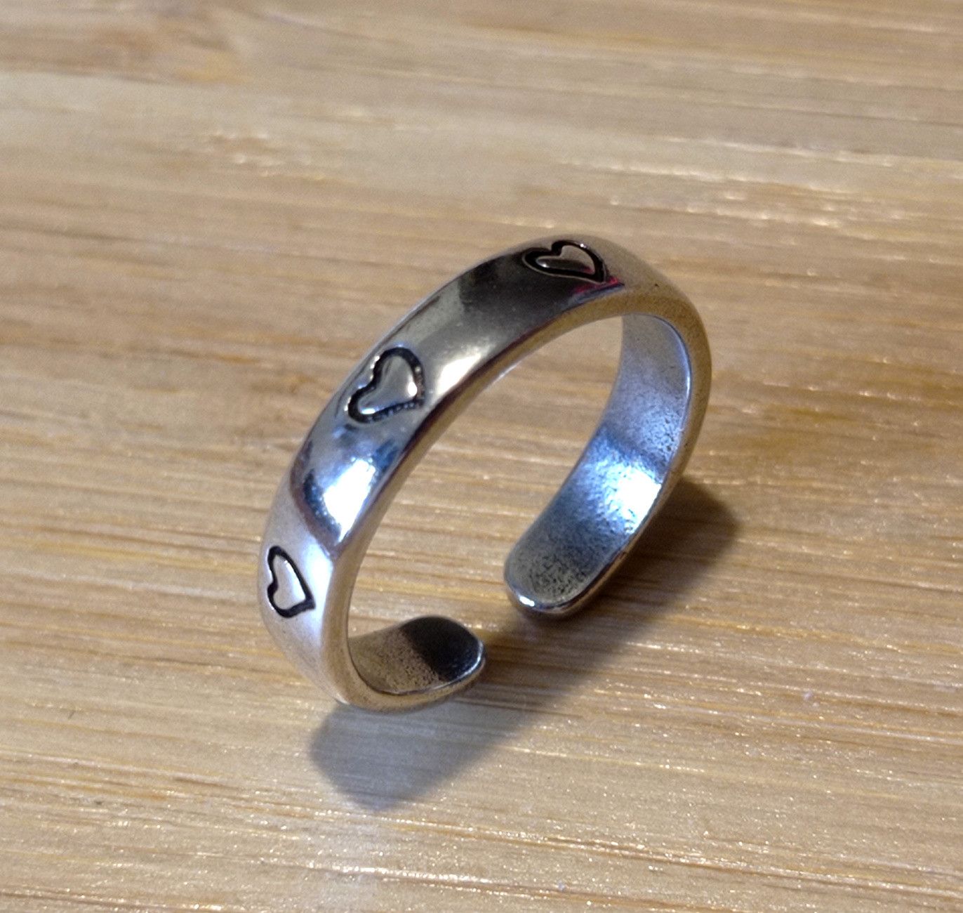 Designer × Silver × Vintage Punk Rock Heart Engraved Silver Ring ...