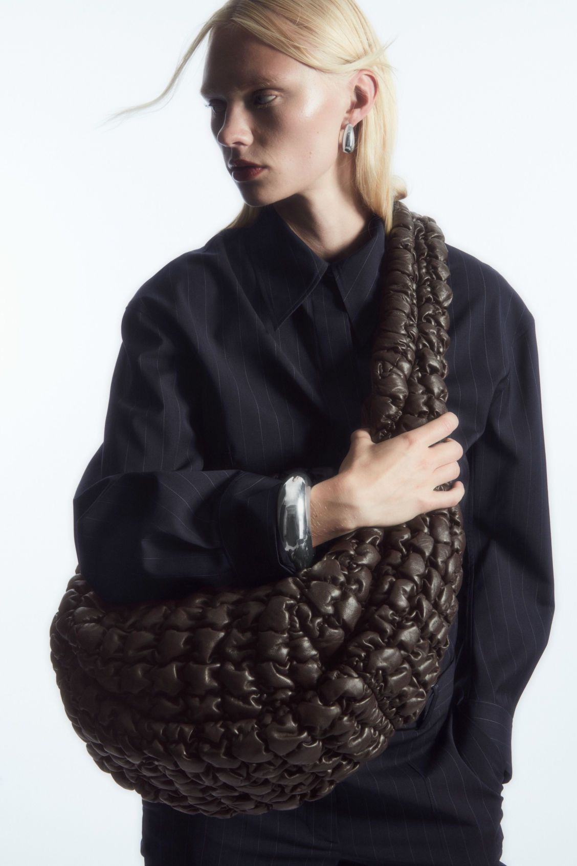Cos × Rare COS Quilted Oversized Crossbody Bag - LEATHER (Dark Brown ...