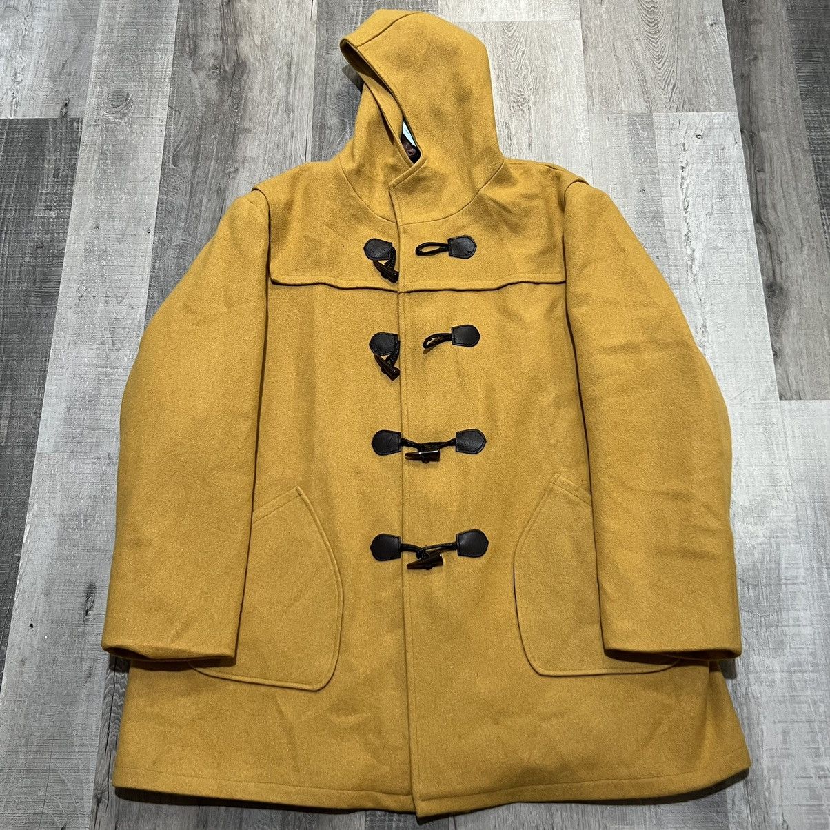 Vintage VTG Schott NYC Mustard Yellow Wool Parka Trench Coat 6X | Grailed