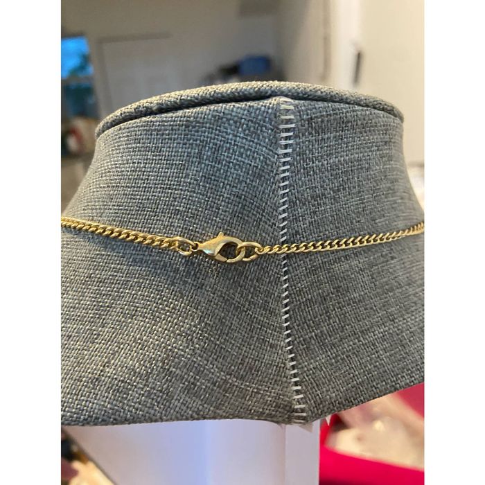 Generic Gold tone tassel fringe necklace yellow Diamond shape | Grailed