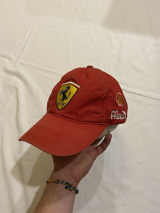 Vintage Vintage Ferrari Shell Helix Cap 90's Red Racing Cap Official ...