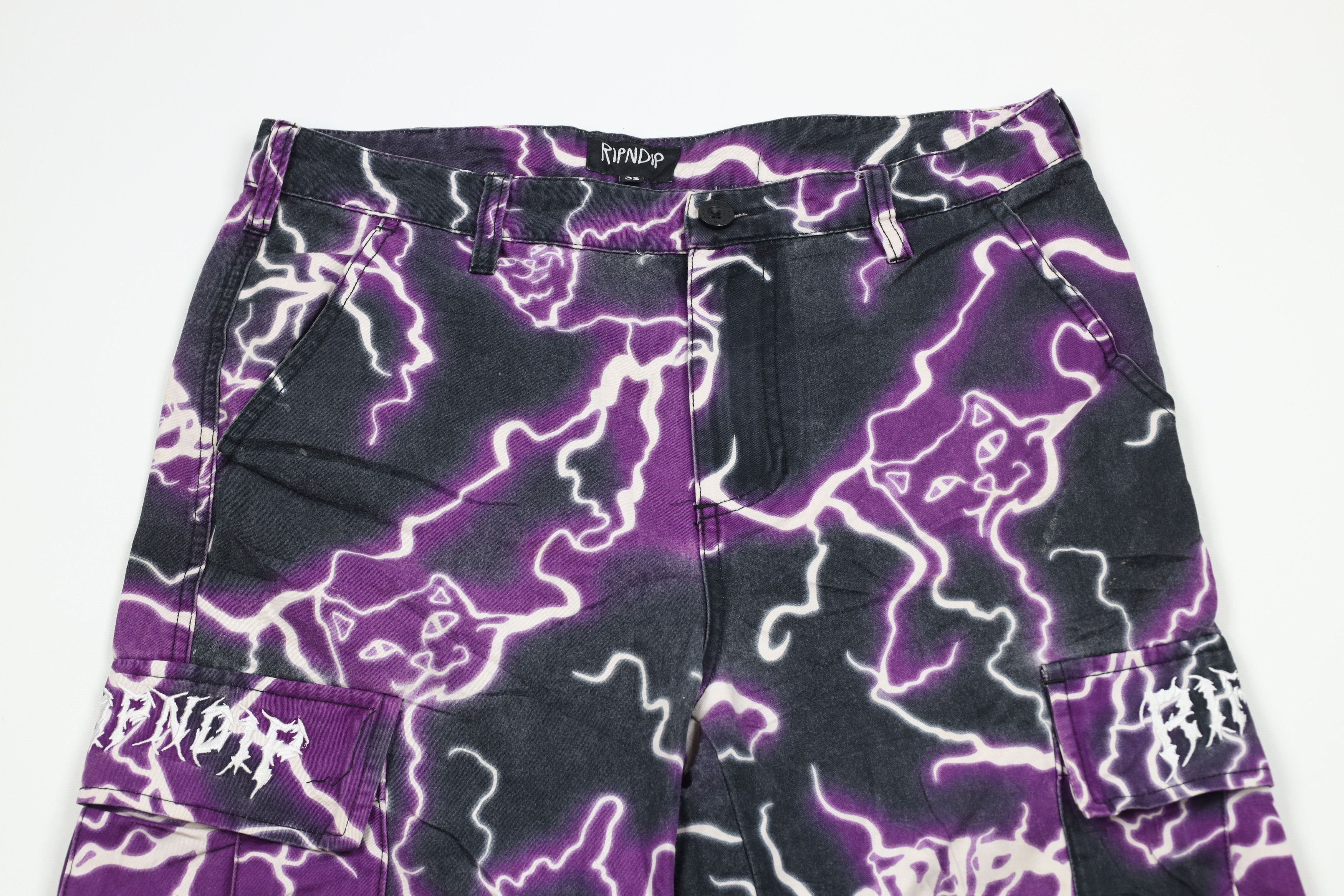 Streetwear × Vintage Streetwear Double Knee Baggy Lightning Cargo Pants ...