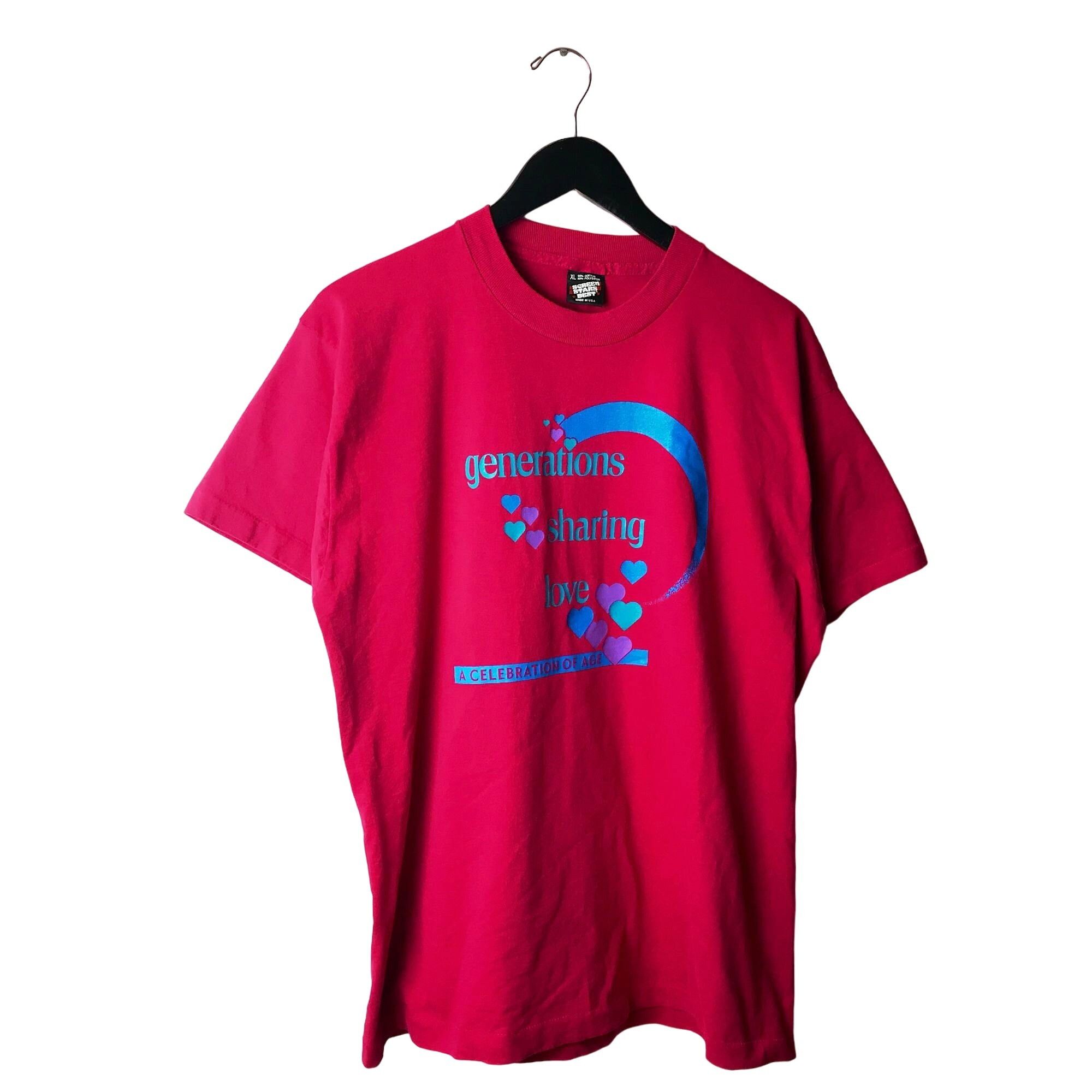 Vintage Generations Sharing Love T Shirt Vintage 90s Adult Pink L | Grailed