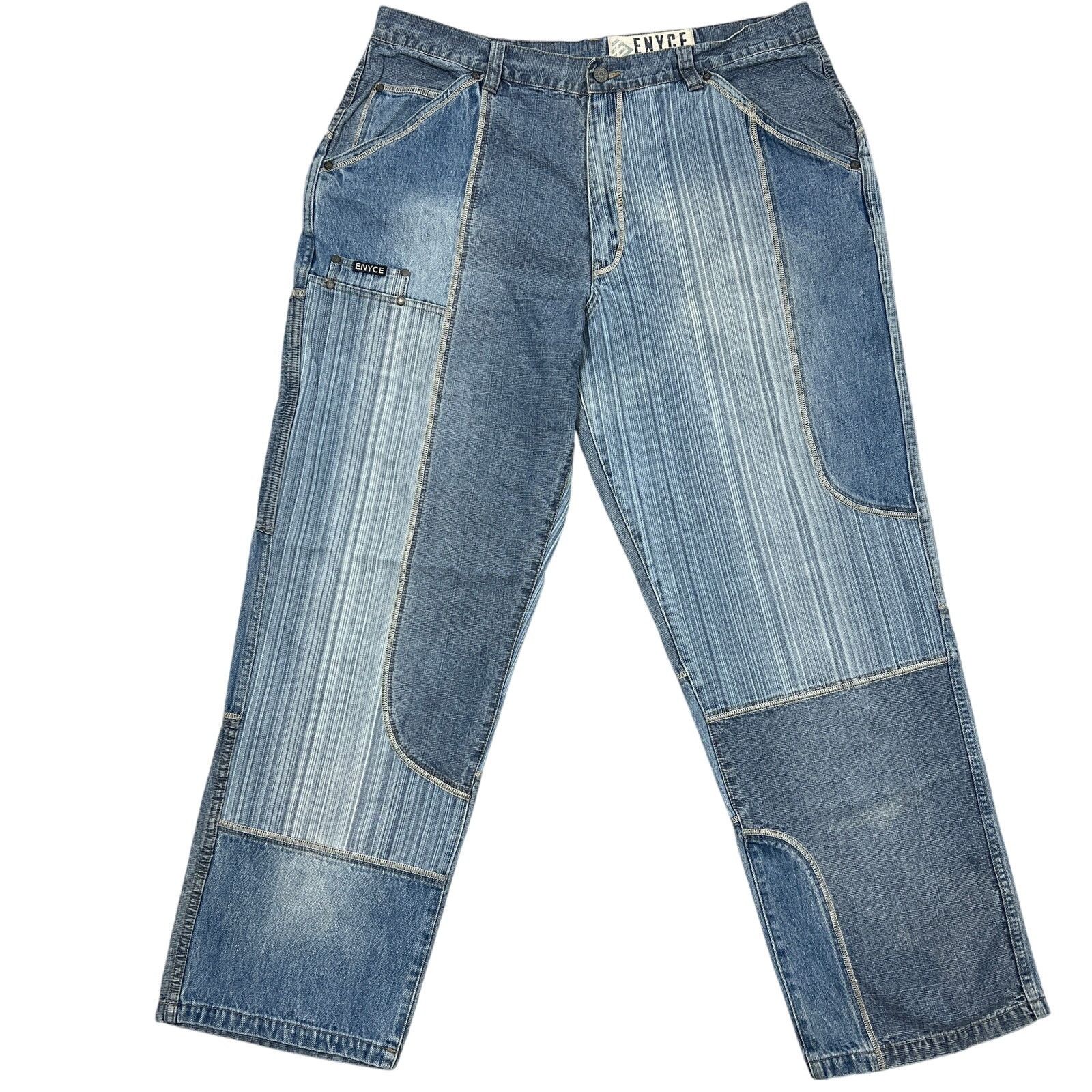 Enyce ENYCE Baggy Patchwork Jeans Sz 38 Skater Hiphop 90s Y2k VTG | Grailed