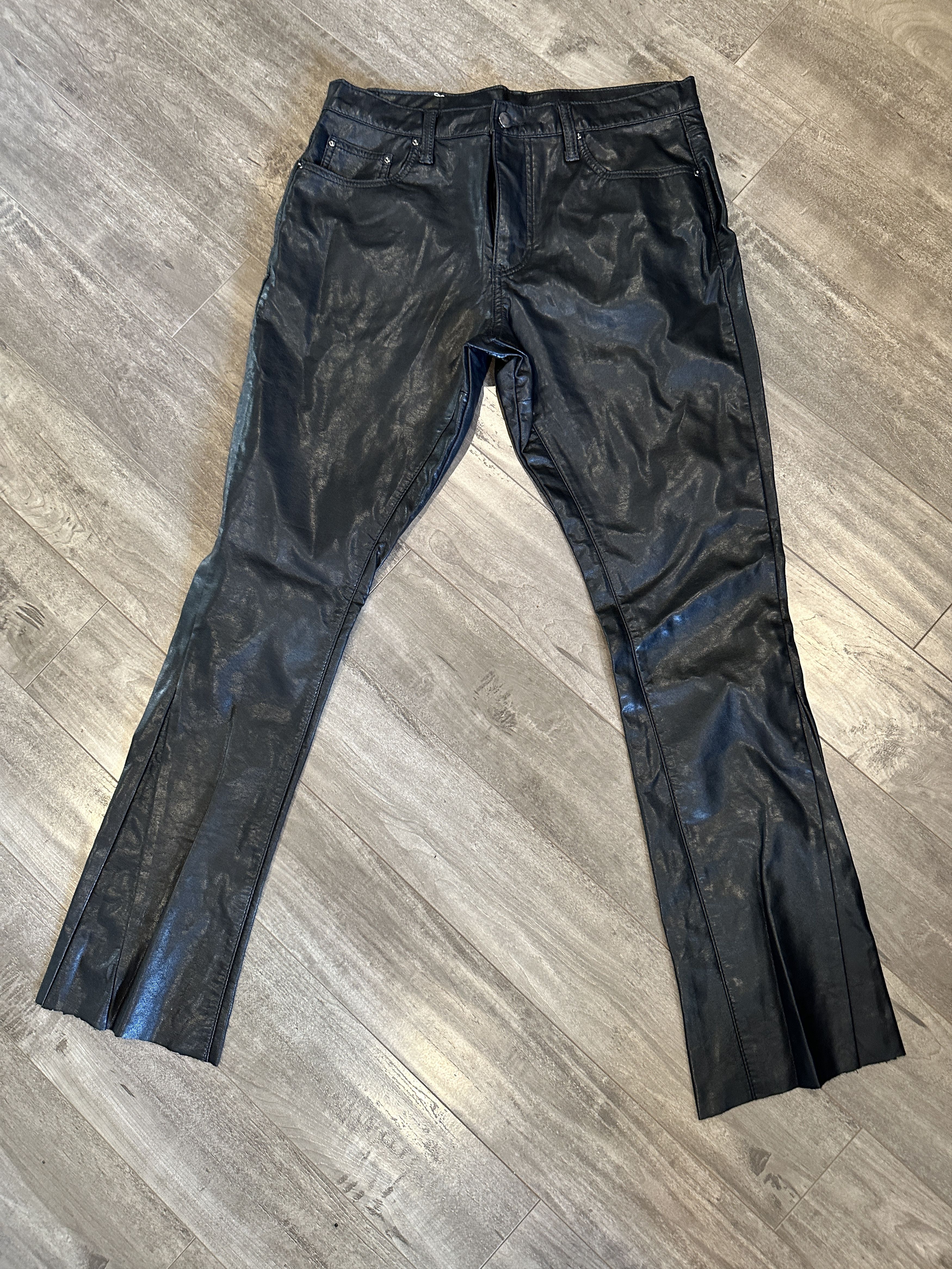 MNML Mnml flare leather pants | Grailed
