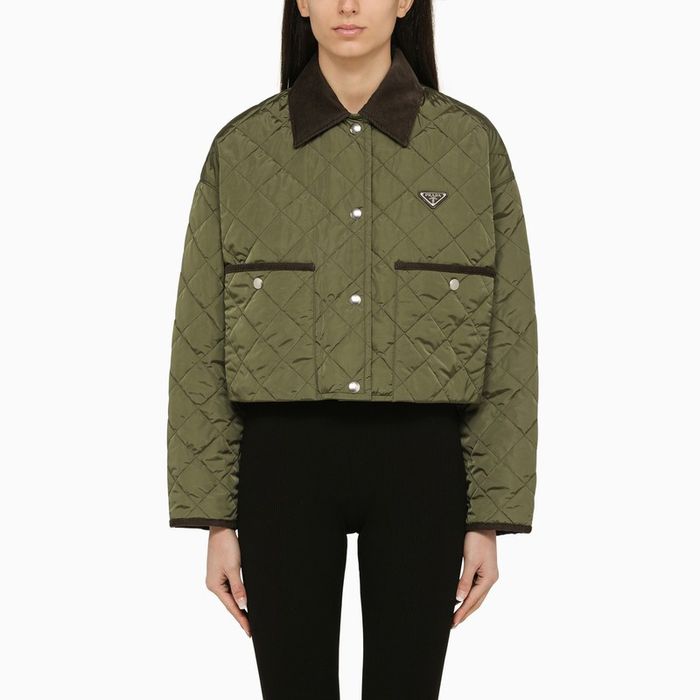 Prada Prada Military Green Quilted Re-Nylon Jacket With Logo | Grailed