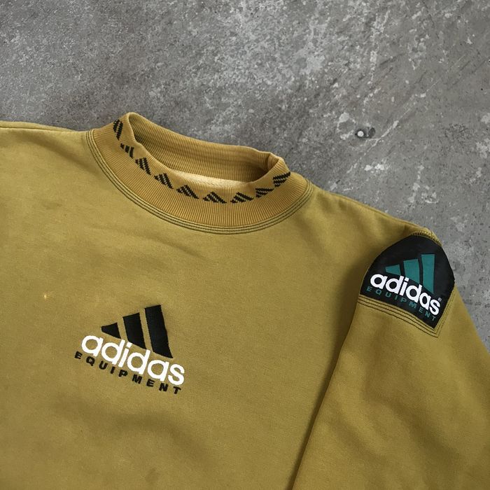Adidas Vintage 1990s Adidas Equipment Mustard Yellow Sweatshirt USA ...