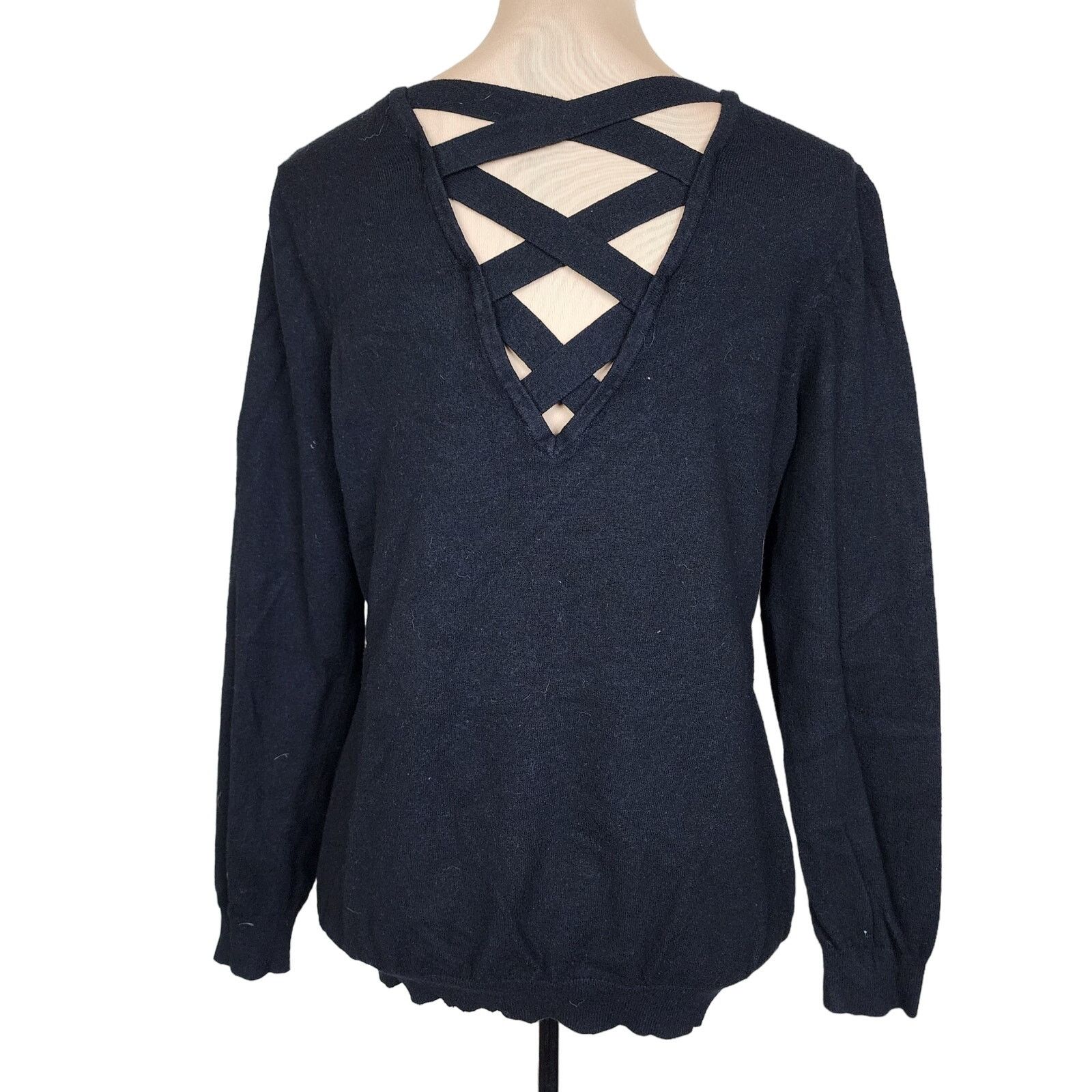 Other Love Ellie Large Black Strappy Goth Sweater | Grailed