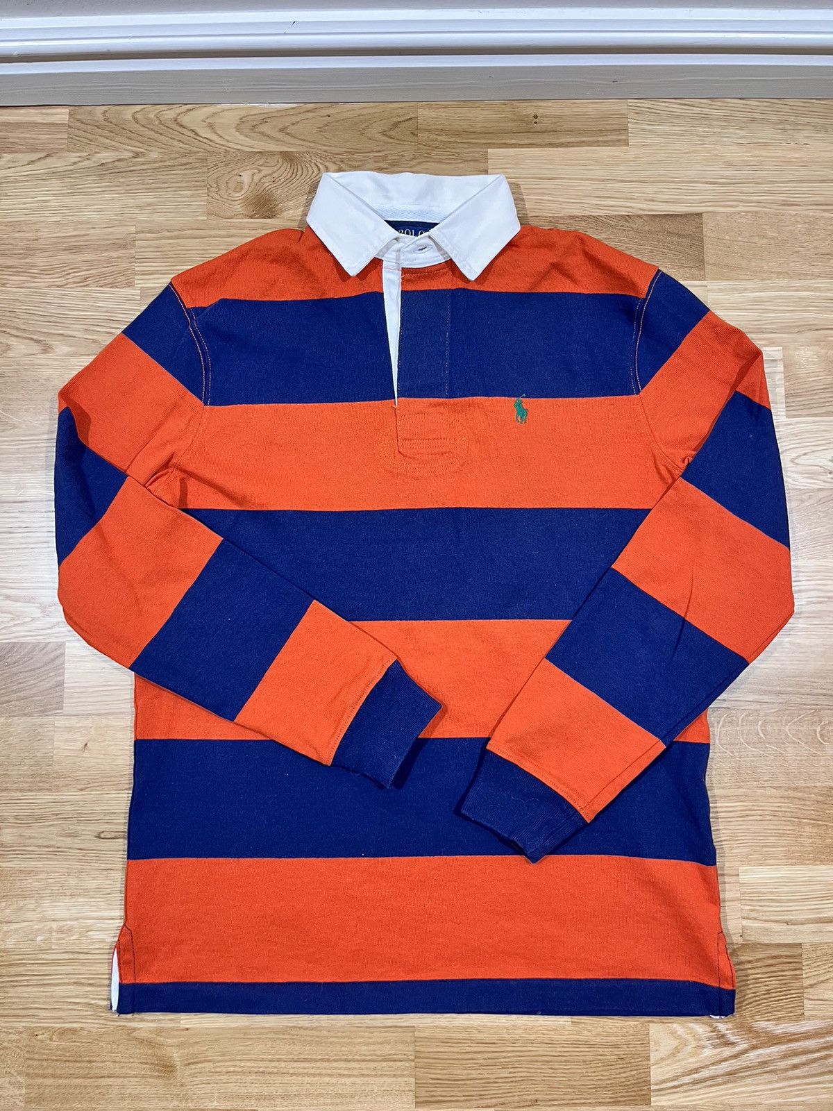 Kanye West × Polo Ralph Lauren × Vintage Iconic Orange/Blue Polo Kanye West Rugby Shirt | Grailed