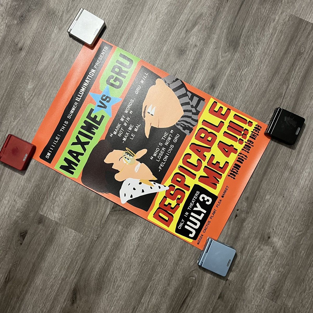 Cactus Plant Flea Market CPFM Despicable Me 4 Movie Poster | Grailed