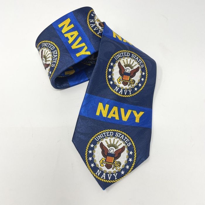 Vintage Men's Navy Blue United States Navy Necktie Military Naval ...