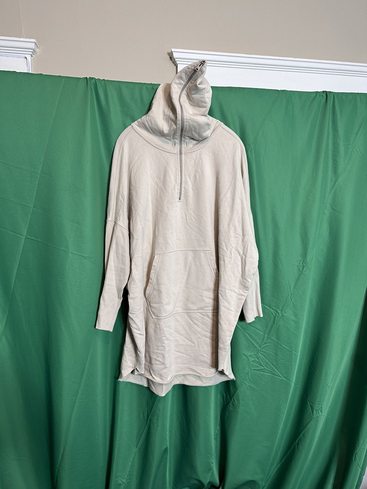 Allsaints 1/4 zip gimp hood cotton terry oversized hoodie | Grailed