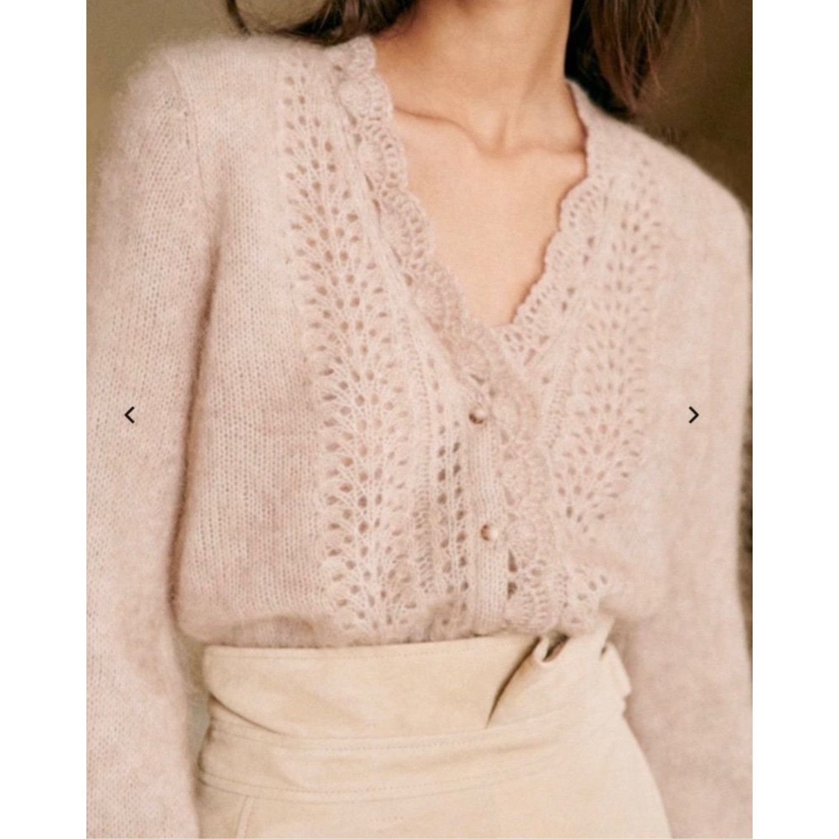 Sezane RARE Sezane Angelie cardigan wool sweater light beige SZxxs ...