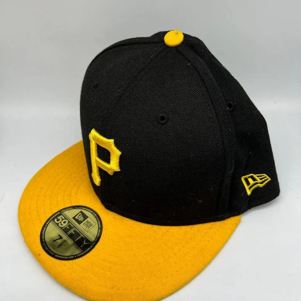New Era Pittsburgh Pirates MLB 7 1/8 Hat Fitted Cap Black Yellow Men ...