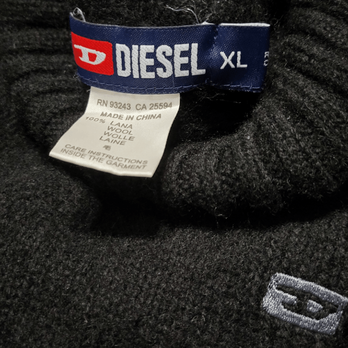 Diesel Diesel men's 100% wool turtleneck sweater black XL | Grailed