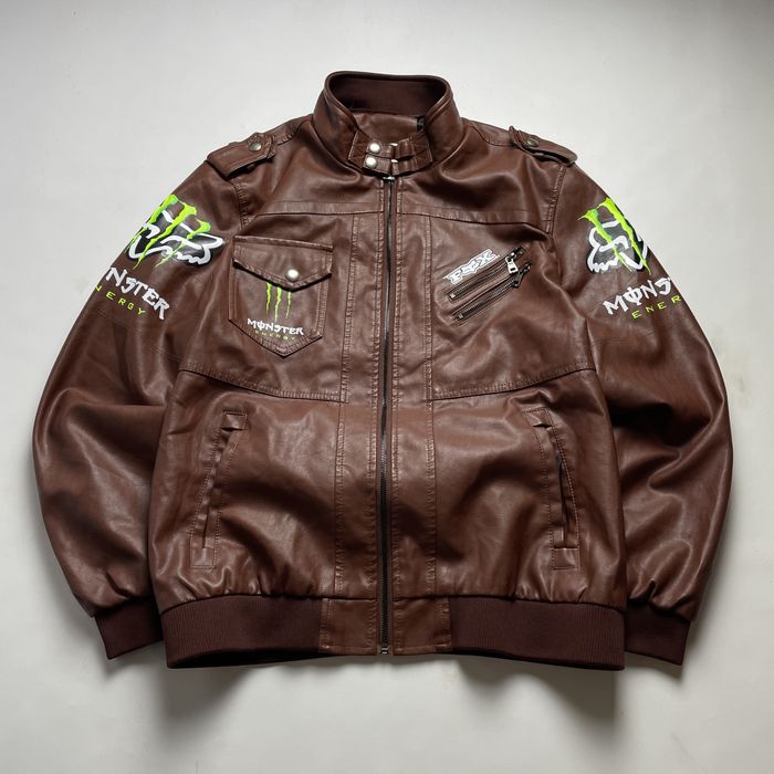 Vintage FOX Racing x Monster Energy Leather Jacket F1 Marlboro | Grailed