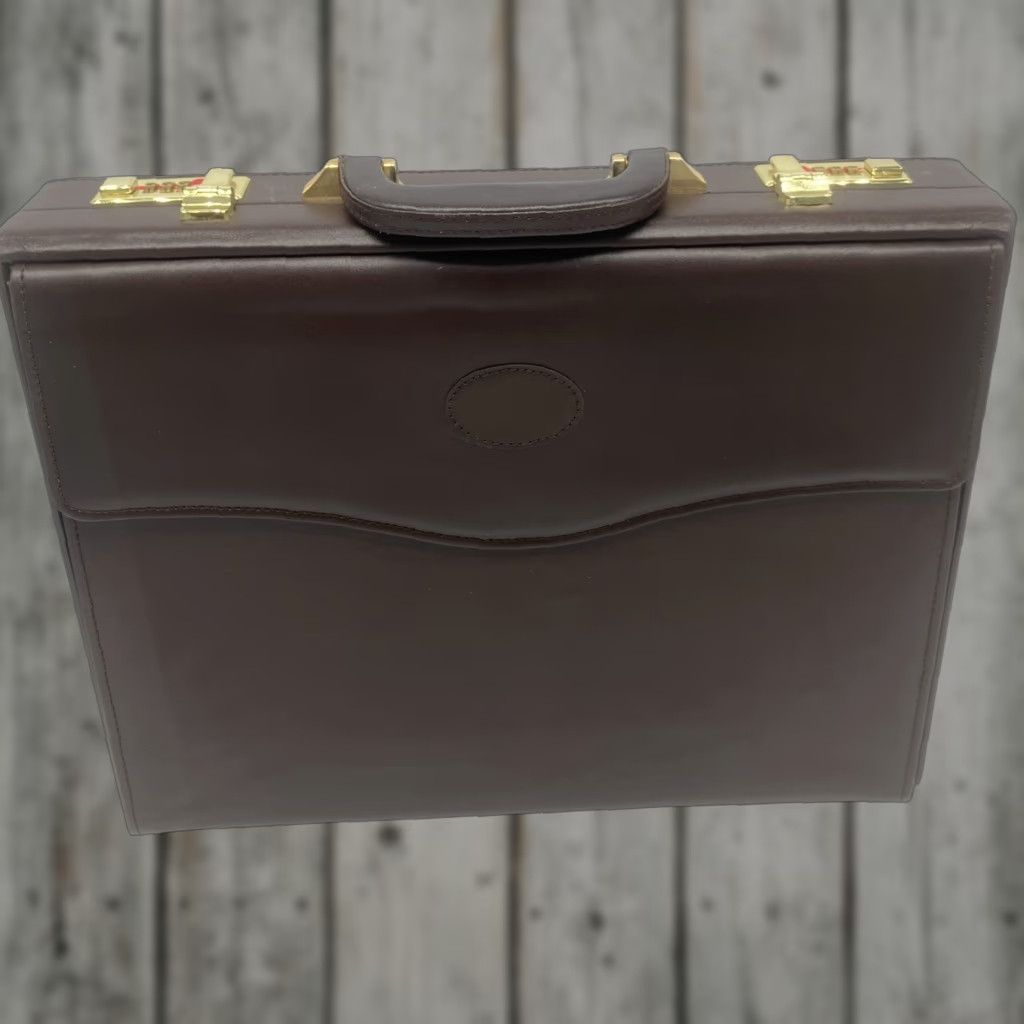 Vintage VINTAGE HIT INDUSTRY Briefcase Bag Men 80s Brown Leather ...