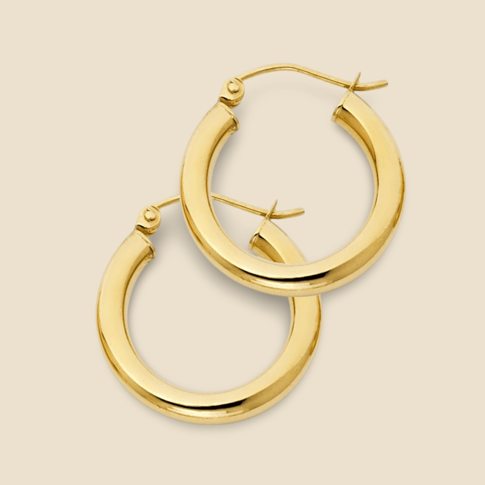 Handmade 14K Real Gold Hoop Earrings | Timeless Hoop | Birthday Gift ...