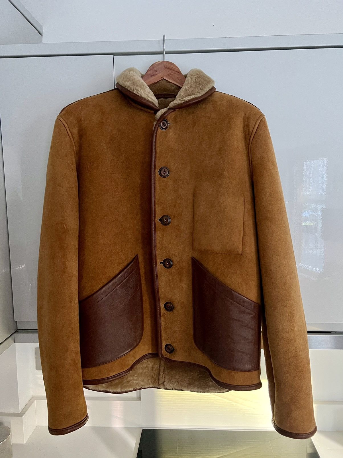 YMC Rare YMC Brainticket Mens Shearling Sheepskin Leather Jacket | Grailed