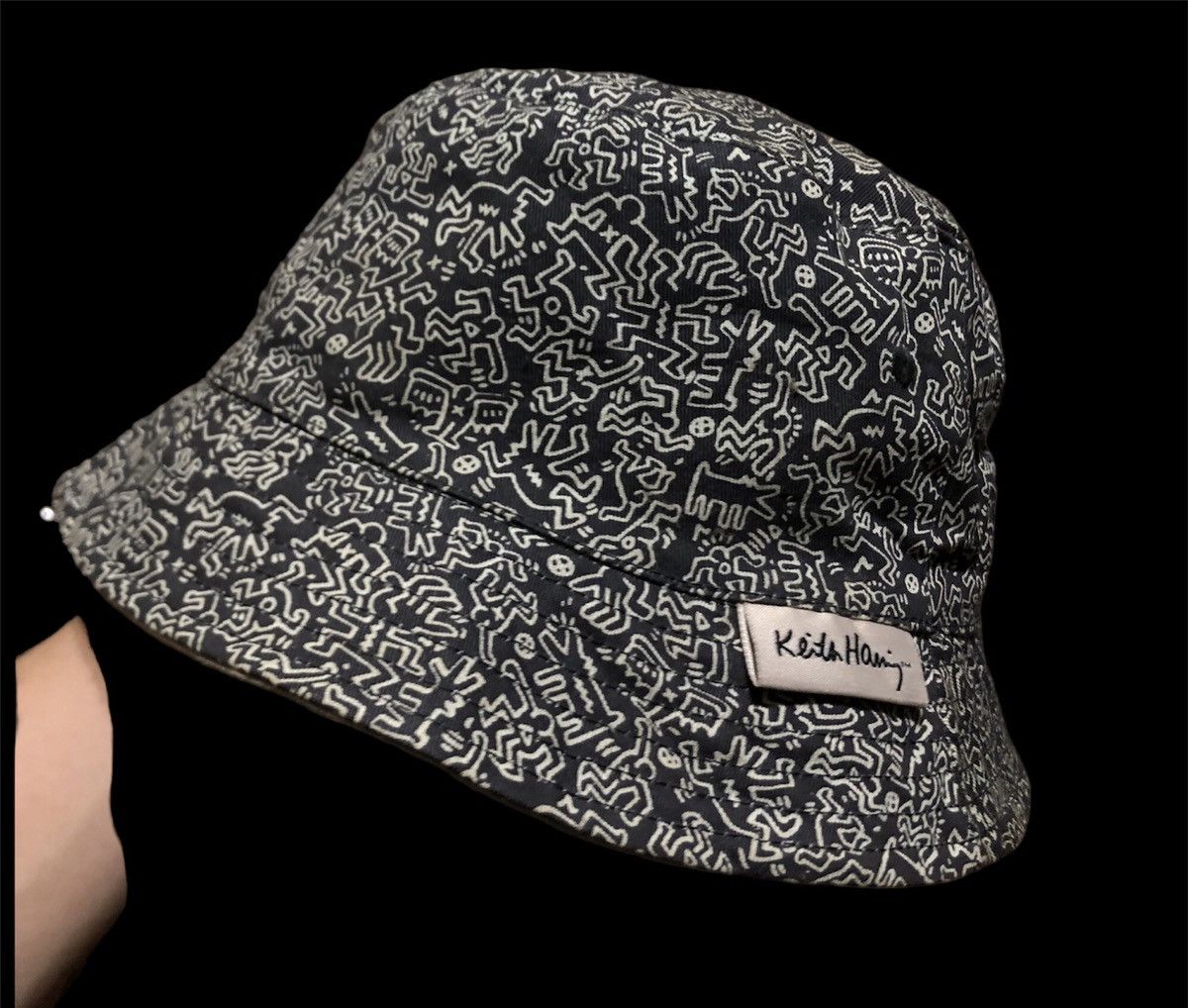 Vintage Vintage Keith Haring Bucket Hat Full Print Reversible Art | Grailed
