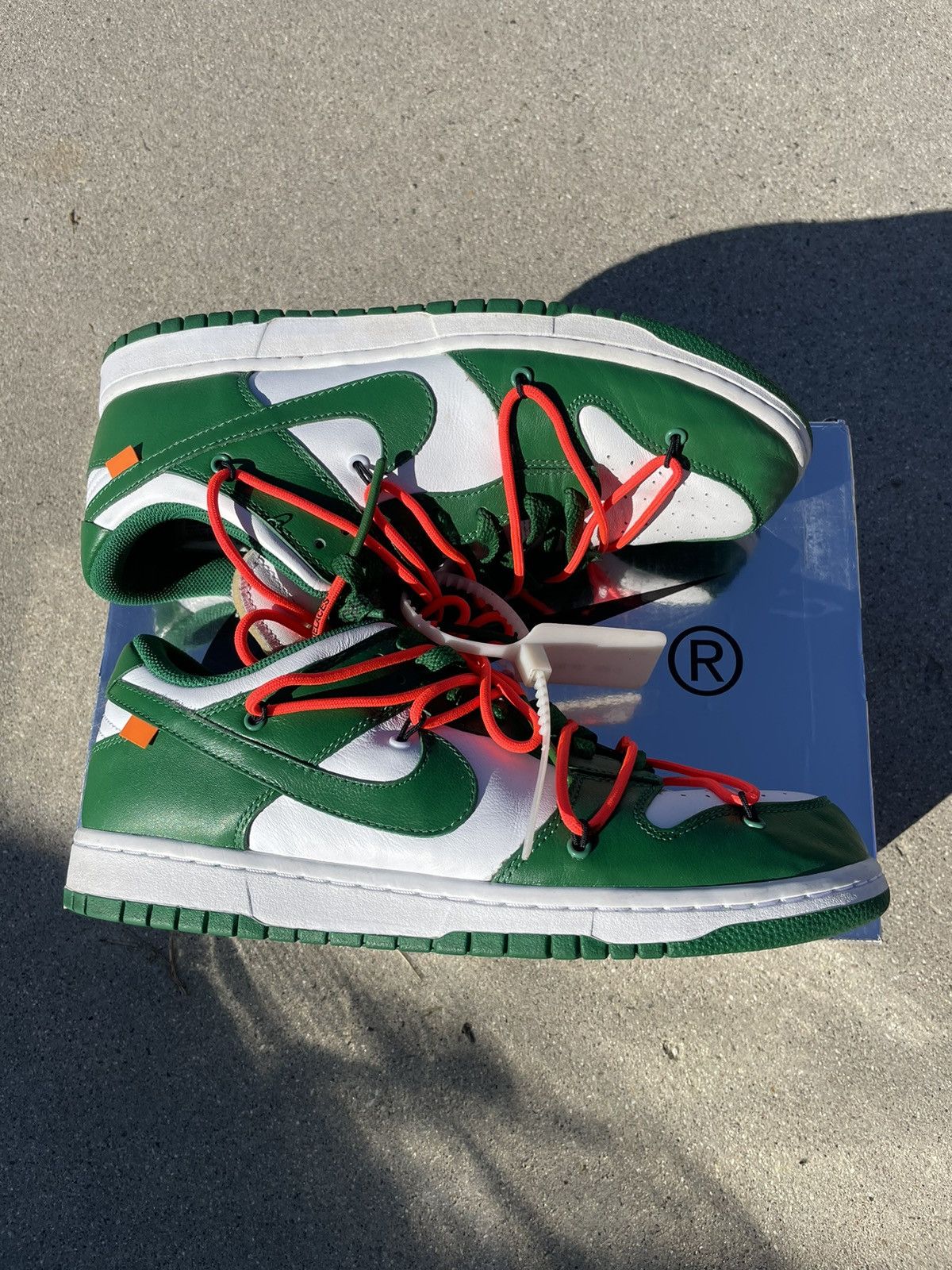 Nike Nike OFF-WHITE pine green dunks | Grailed
