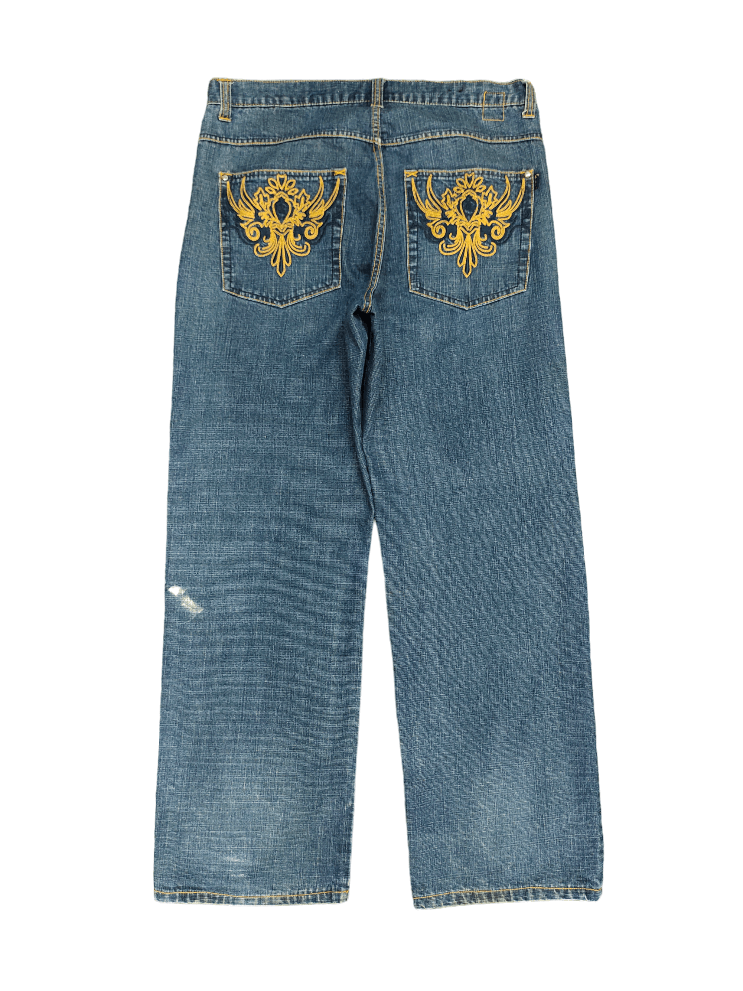 JNCO Vintage Y2k Karl Kani Gold Embroidered Baggy Denim Wide Leg | Grailed