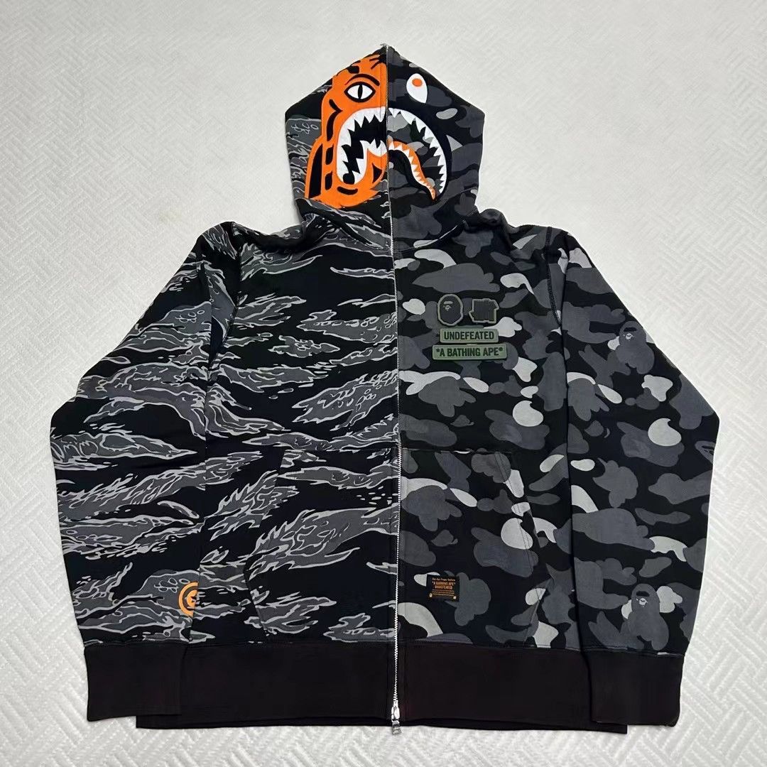 Bape × Undefeated BAPE x UNDFTD TIGER SHARK FULL ZIP HOODIE | Grailed