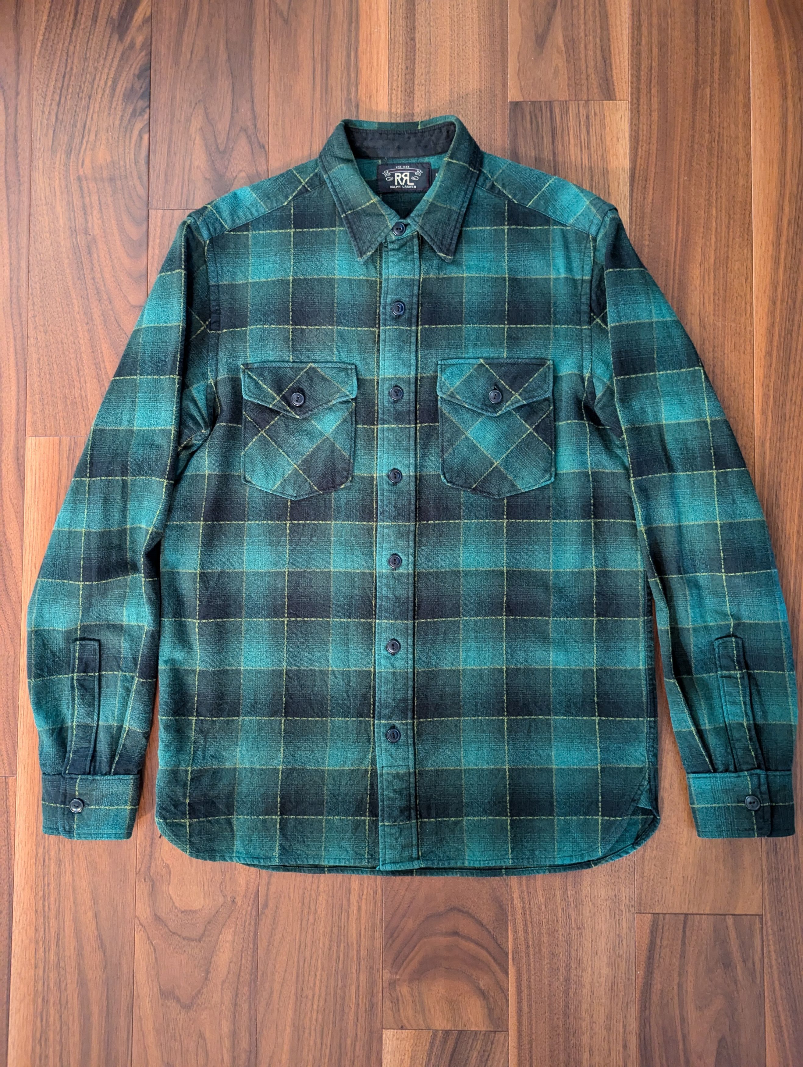 RRL Ralph Lauren RRL Green Check Cotton & Wool Flannel | Grailed