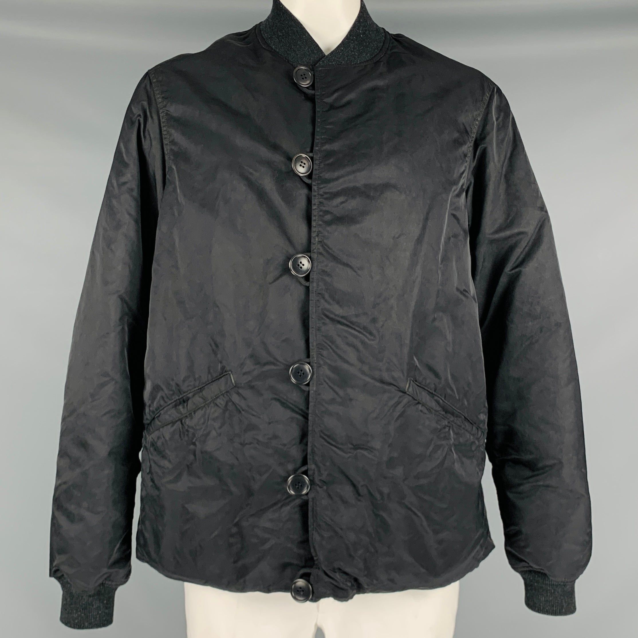 Visvim Corps Down Jacket Black Nylon Buttoned Coat | Grailed