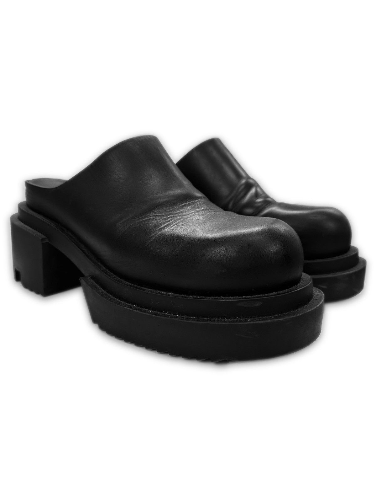 Rick Owens Rick Owens ‘Bogun’ Black Leather Platform Slip-on Loafers ...