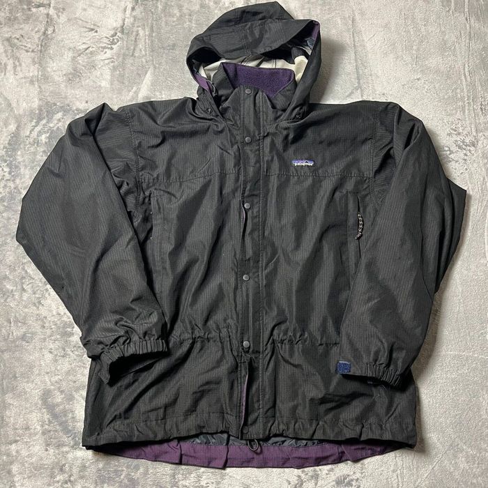 Patagonia Patagonia Anorak Rain Jacket L Black Windbreaker Packable ...