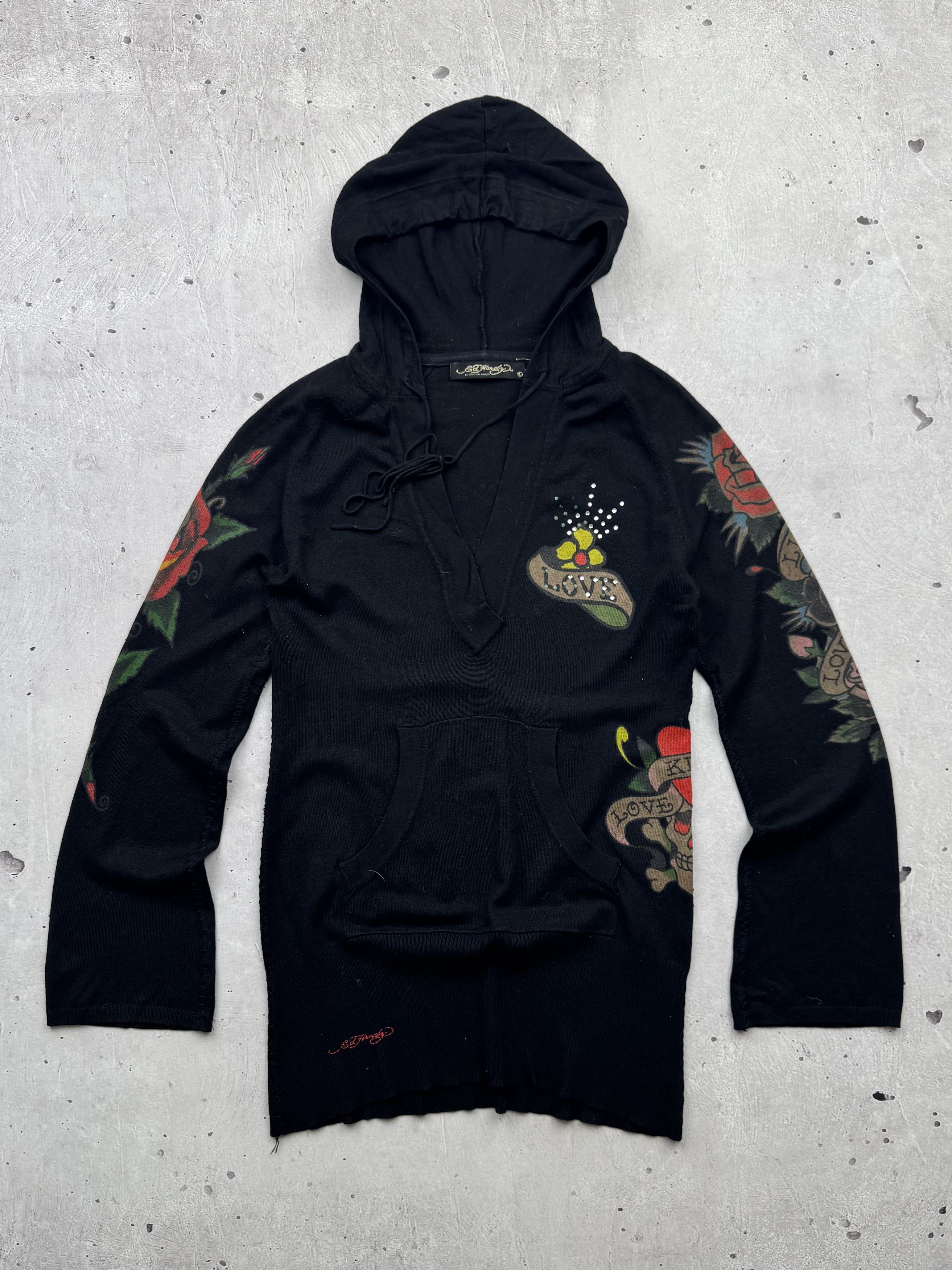 Ed Hardy × Streetwear × Vintage Ed Hardy Vintage Hooded Mini Dress ...