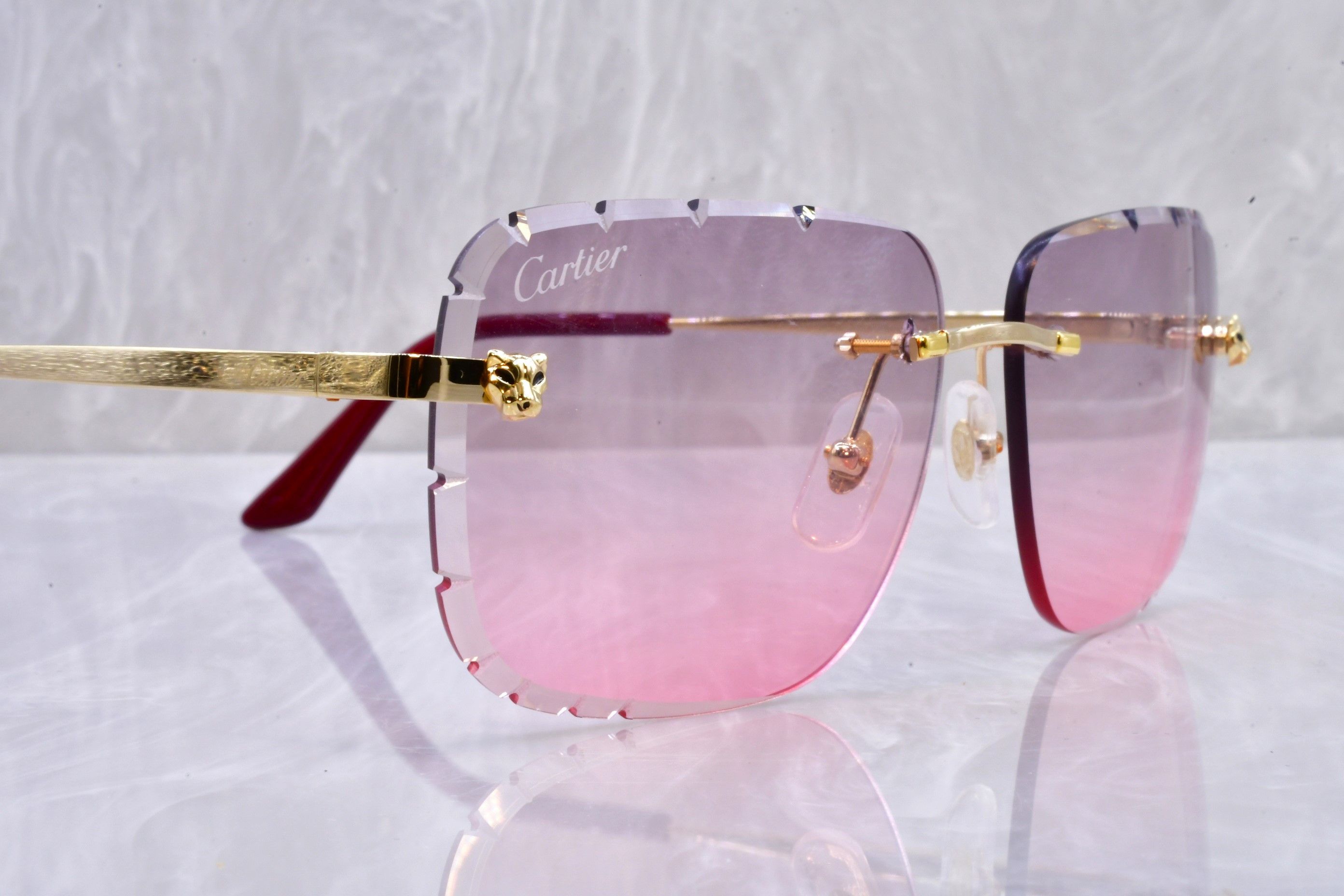 Cartier Cartier Panther Diamond Cut Gradient Big C Decor Glasses Grailed