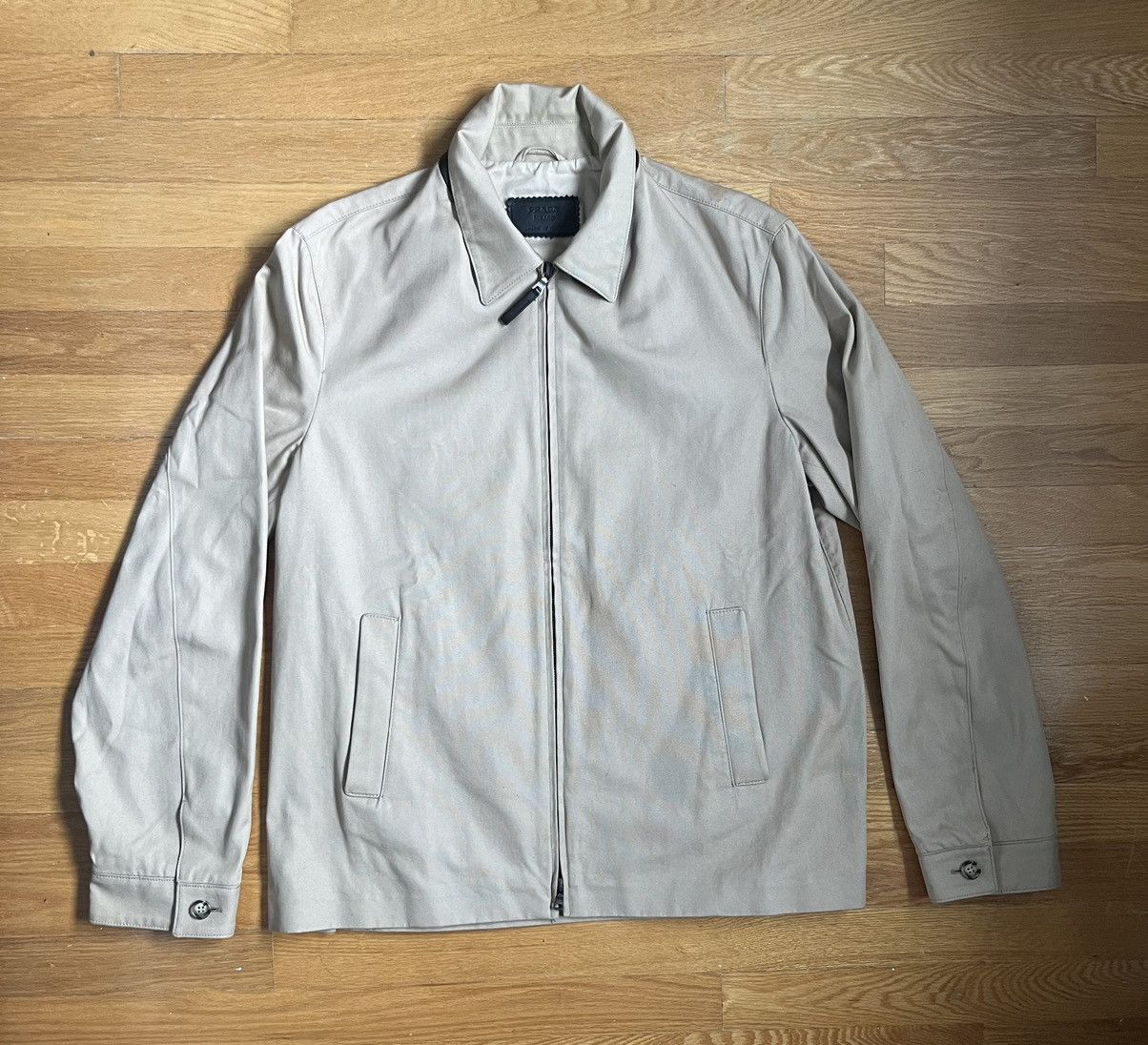 Prada Cropped Boxy Work Jacket with leather detail | Grailed